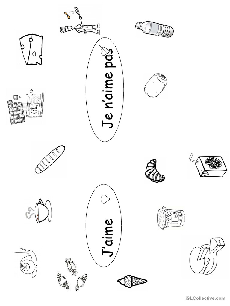 J'Aime - Je N'aime Pas - La Nourriture | PDF