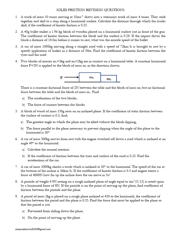 Friction Questions | PDF