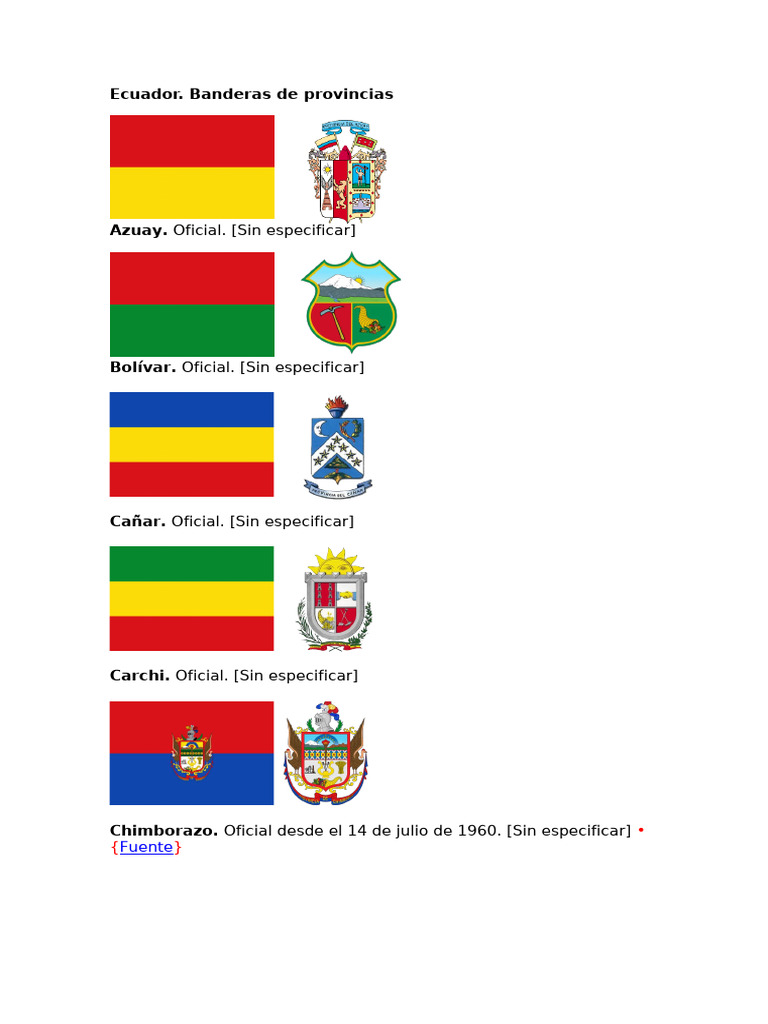 Banderas y escudo de las provincias | PDF
