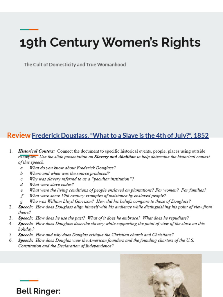 AH-The Cult of Domesticity & 19th Century American Women's Rights | PDF