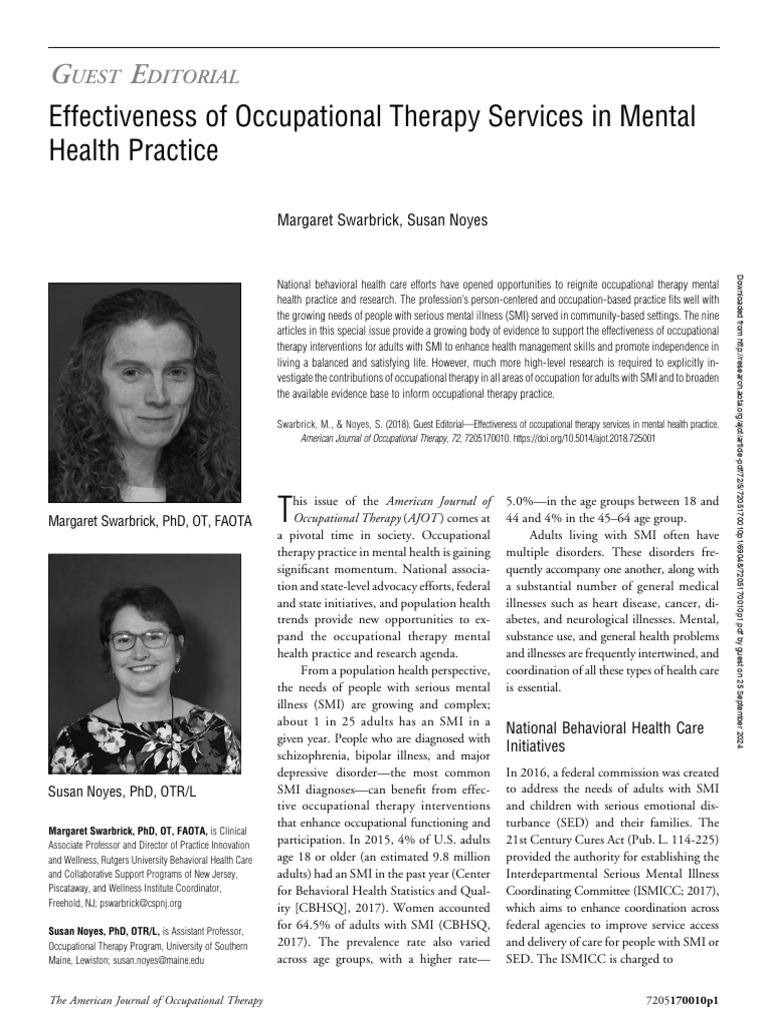 OT in Mental Health Article | PDF