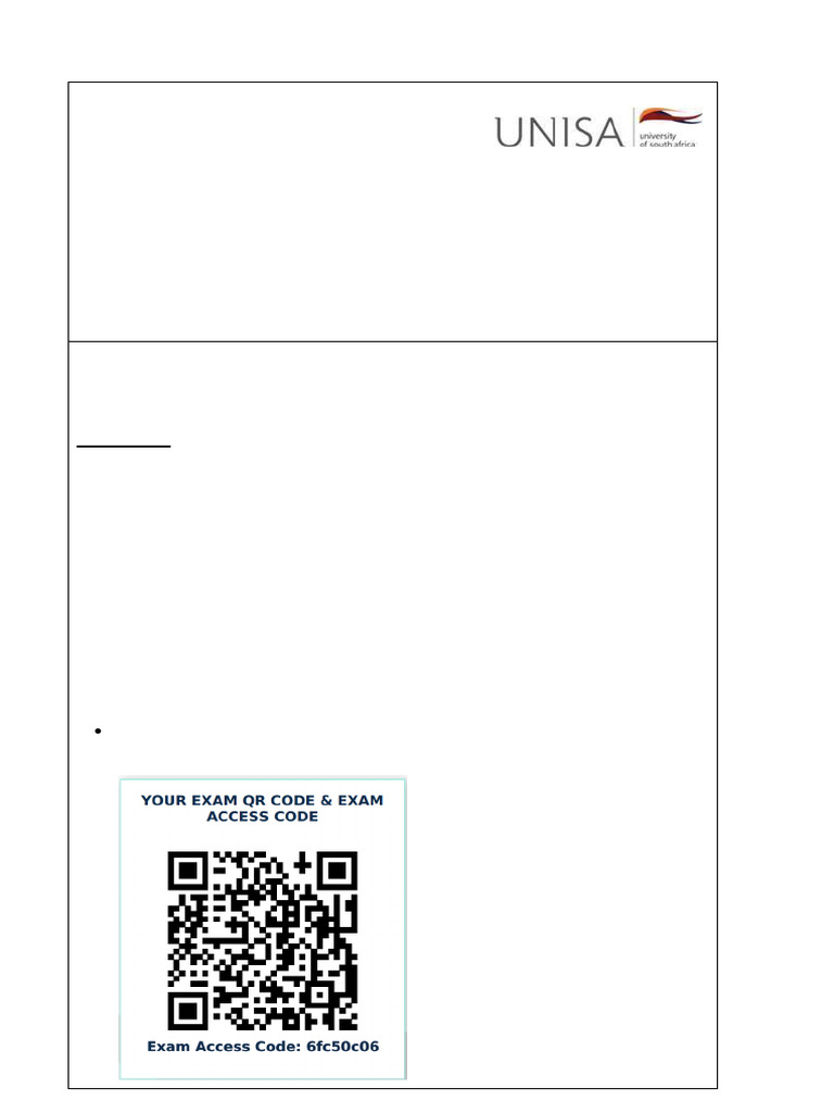 TAM2601 Teacher as Manager Exam Guide | PDF | Qr Code