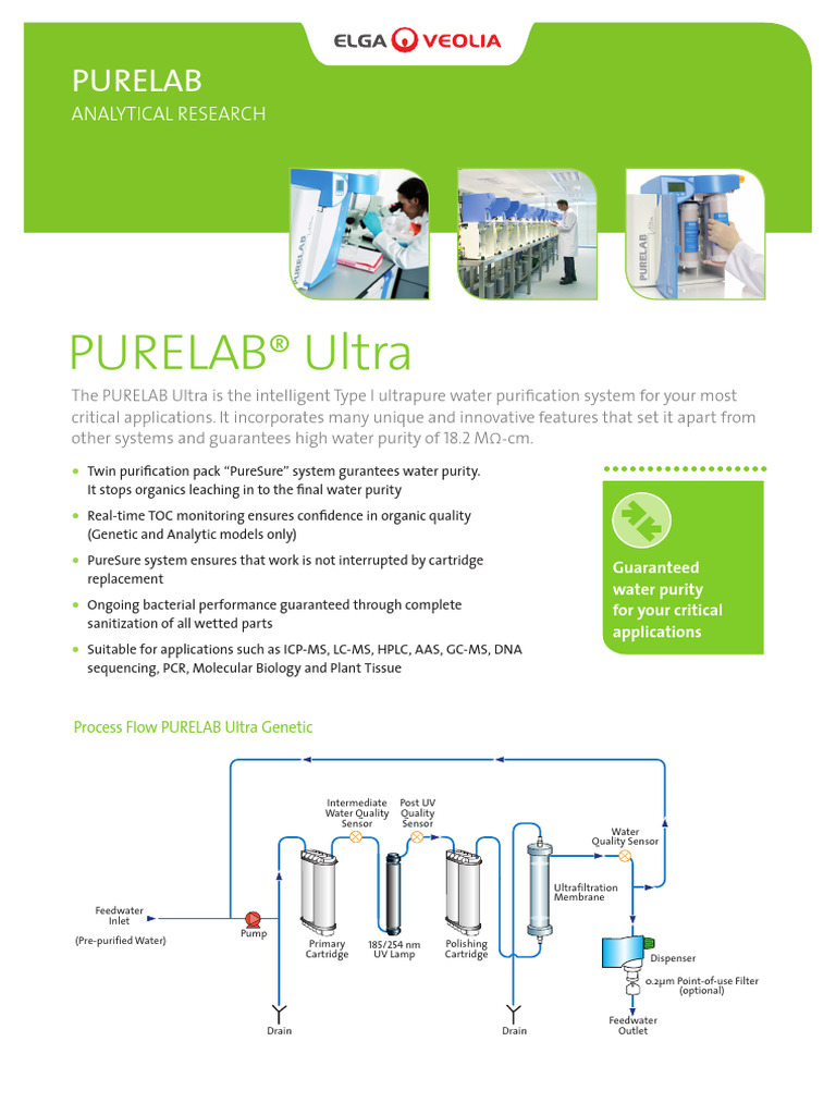 Purelab Ultra Spec Sheet Litr38750 05 0 | PDF