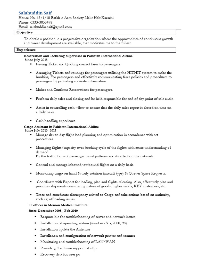Salahuddin CV | PDF | Computing | Computer Science