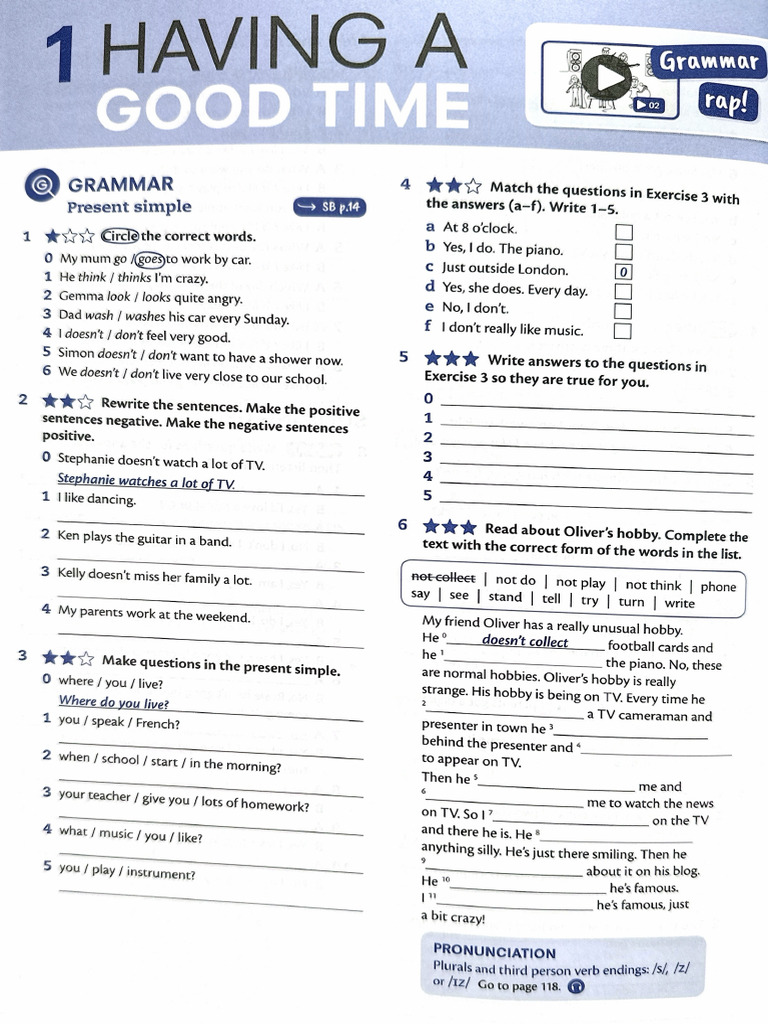 Workbook Unit 1 | PDF