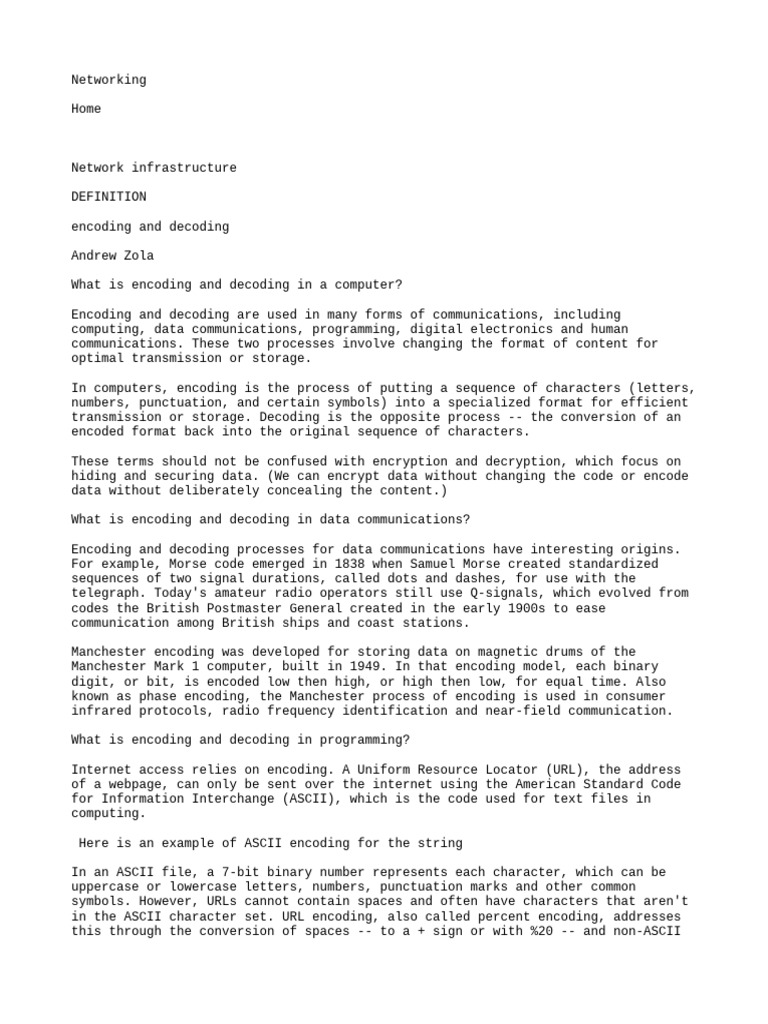 Encoding and decoding | PDF