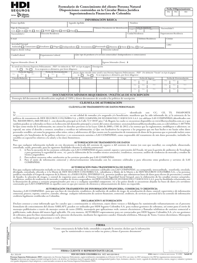 Hdi Sarlaft Pn | PDF