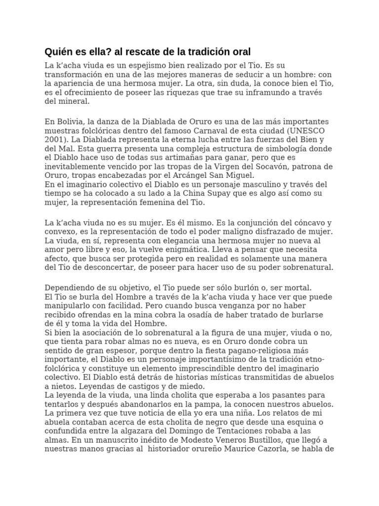 Sobre La Kacha Viuda | PDF