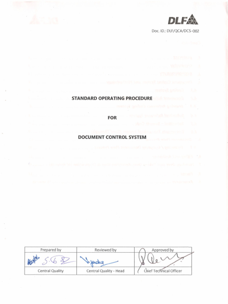 SOP for Document Control System | PDF