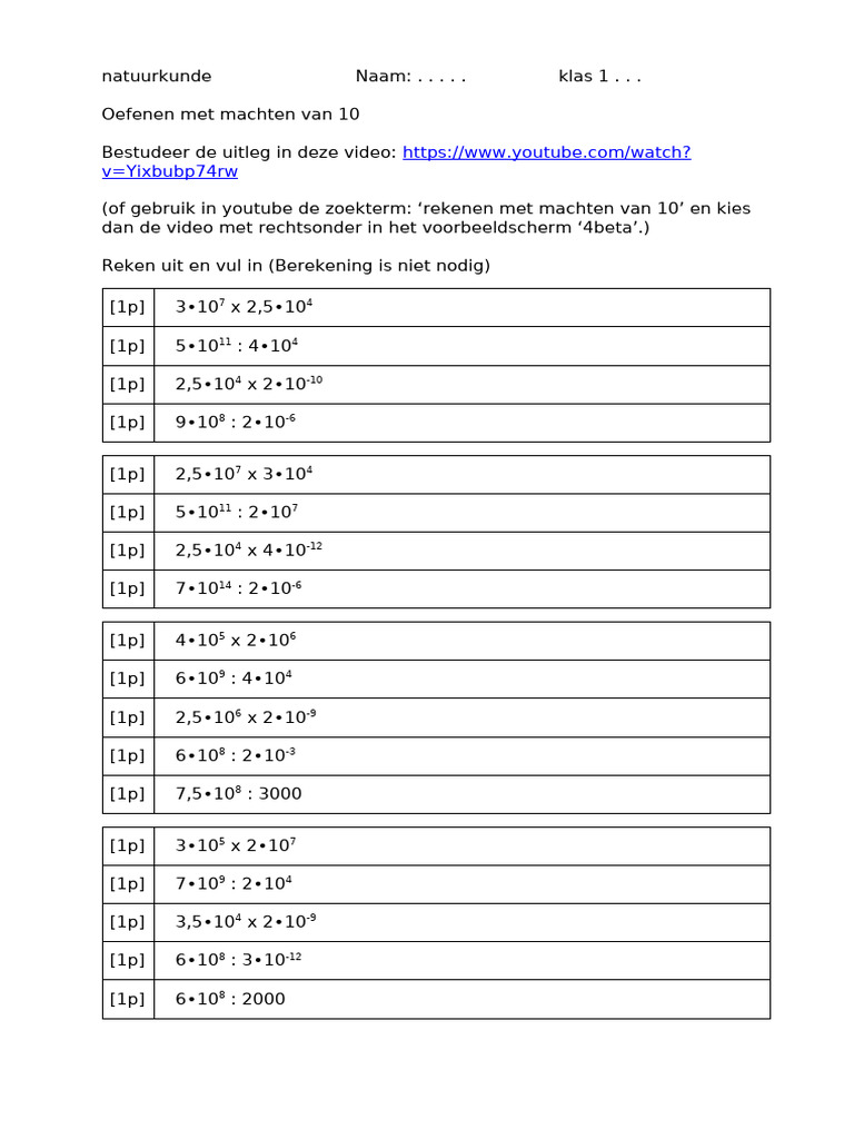 Oefenen Met Machten | PDF