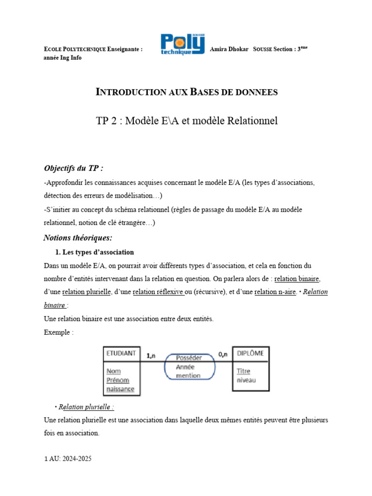 TP 2 Base Polytech | PDF
