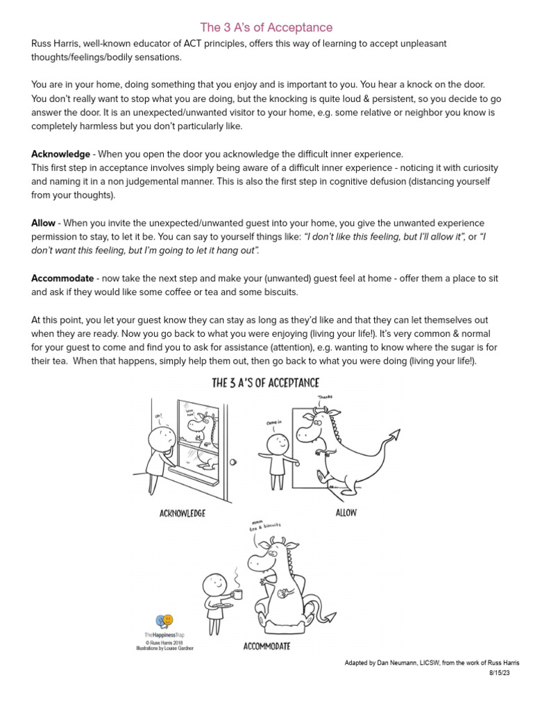 The 3 A’s of Acceptance | PDF