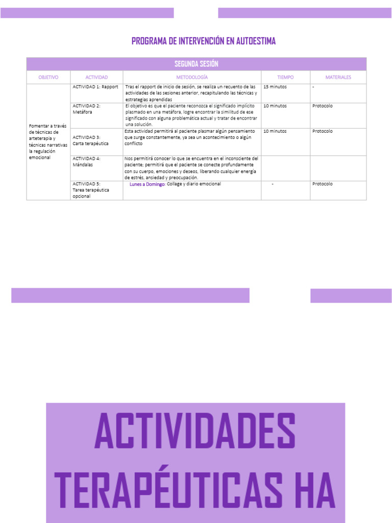 Segunda Sesion - Arterapia Regulacion Emocional | PDF