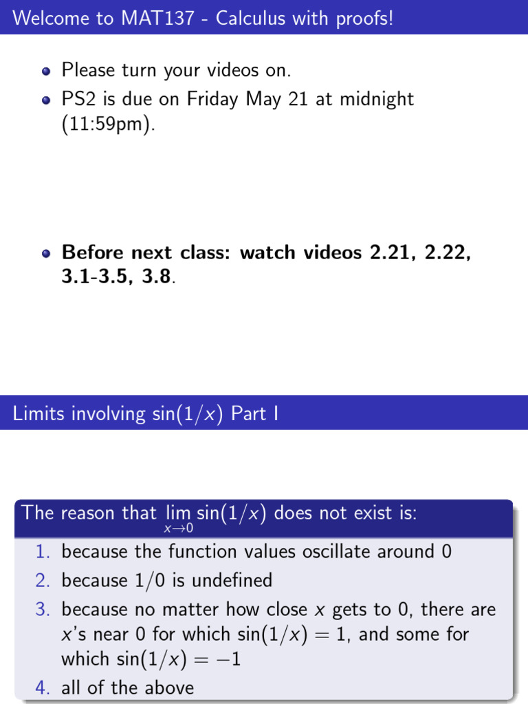 MAT137 Summer 2021 LEC5 | PDF
