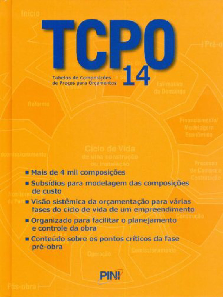 Resumo Tcpo Tabelas de Composicoes de Precos para Orcamentos Varios ...