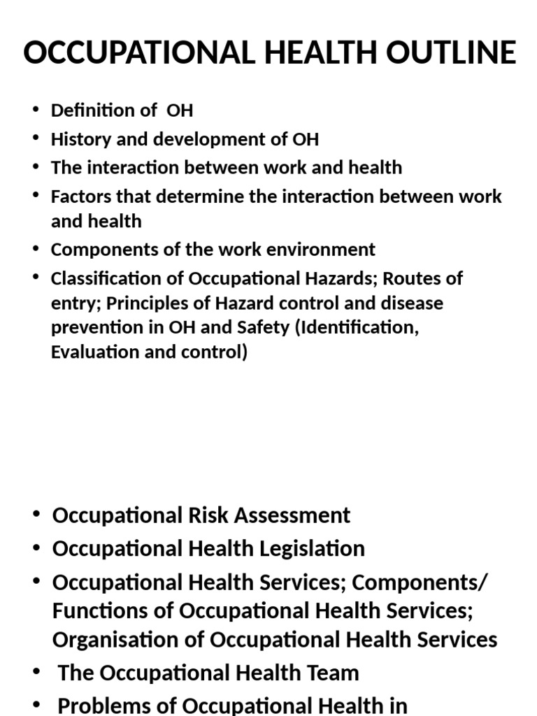 Occupational Health Outline | PDF