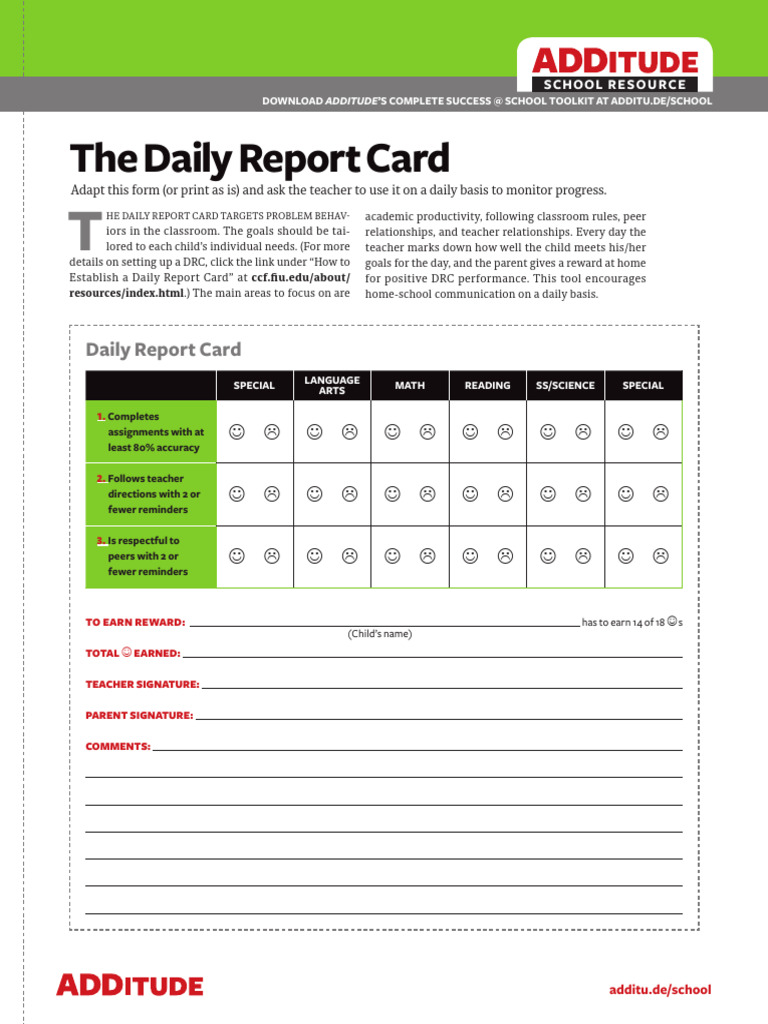 The Daily Report Card | PDF