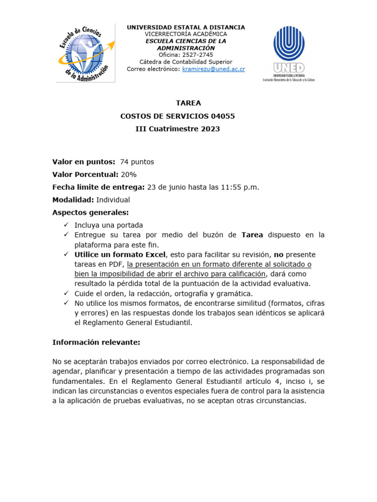 Tarea - 04055 - Iiic - 2024 | PDF | Negocios económicos
