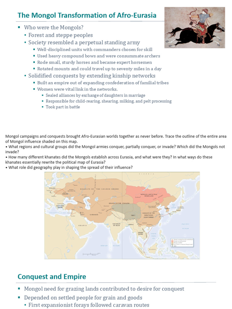Ch. 10 the Mongol Transformation of Afro-Eurasia | PDF