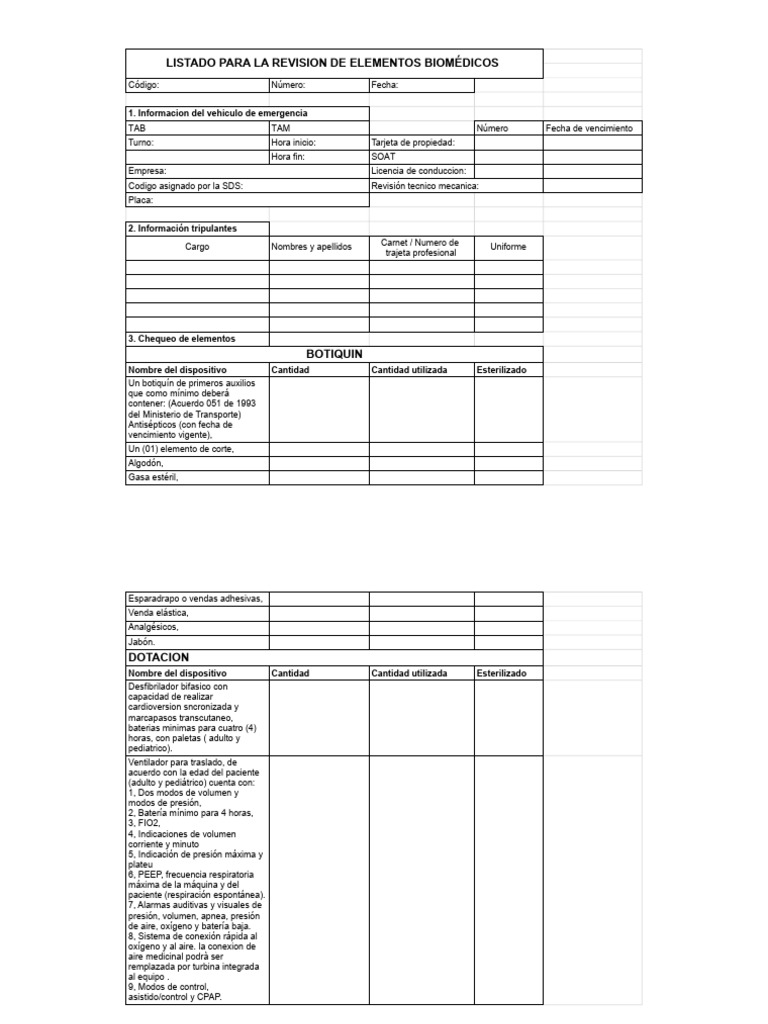 Lista de Chequeo APH - Hoja 2 | PDF