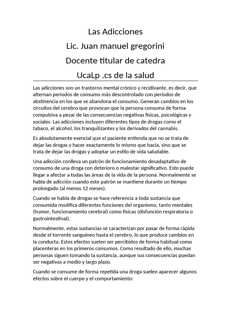 Las Adicciones | PDF