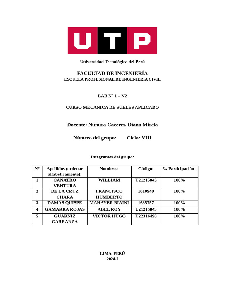 Lab 1-2 Mecanica de Suelos Aplicado | PDF | Hormigón | Laboratorios