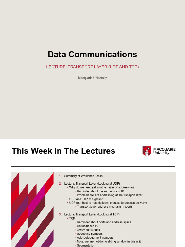 Data Communications w04 - OSI Layer 4 | PDF