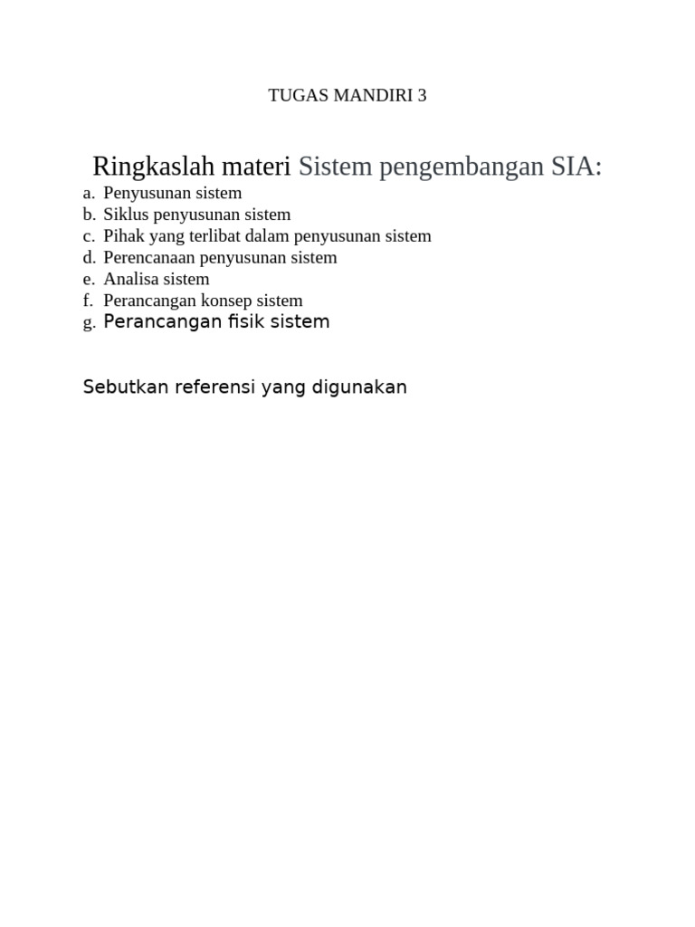 Tugas Mandiri 3 SIA | PDF