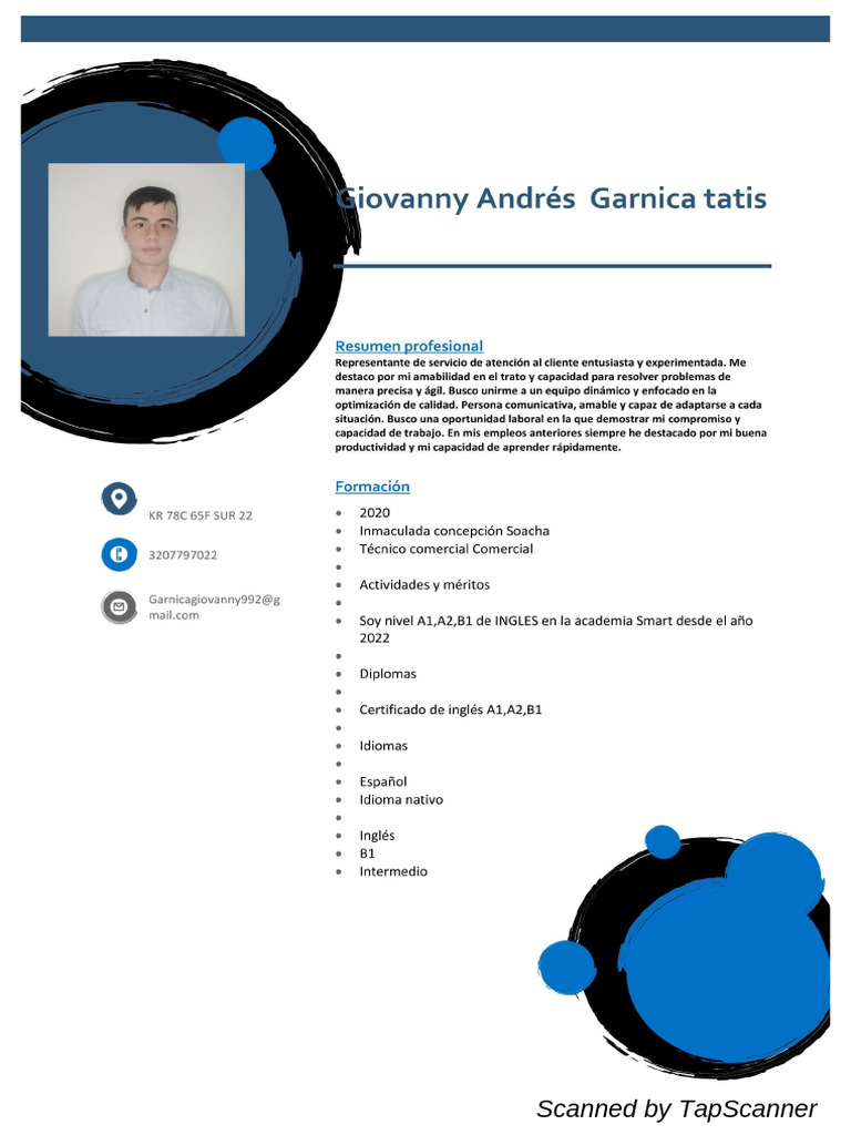 Hoja de vida Giovanny Andrés (1) | PDF Hoja de vida Giovanny Andrés (1) | PDF