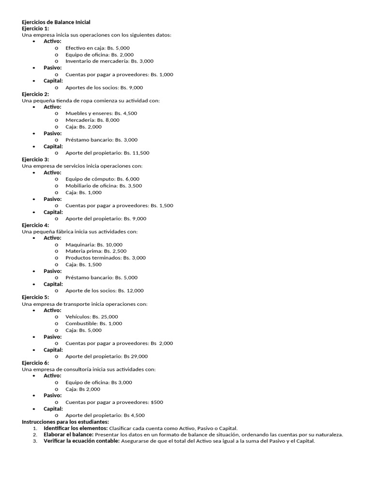 Ejercicio 1 | PDF | Contabilidad | Hoja de balance