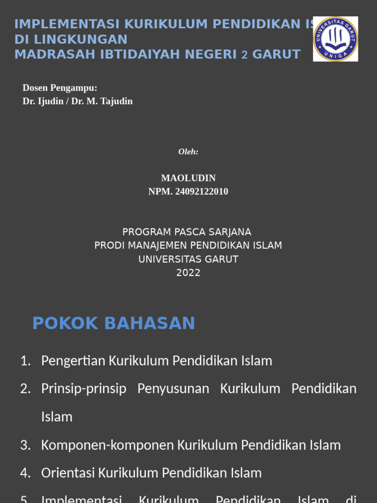 Implementasi Kurikulum Pendidikan Islam | PDF
