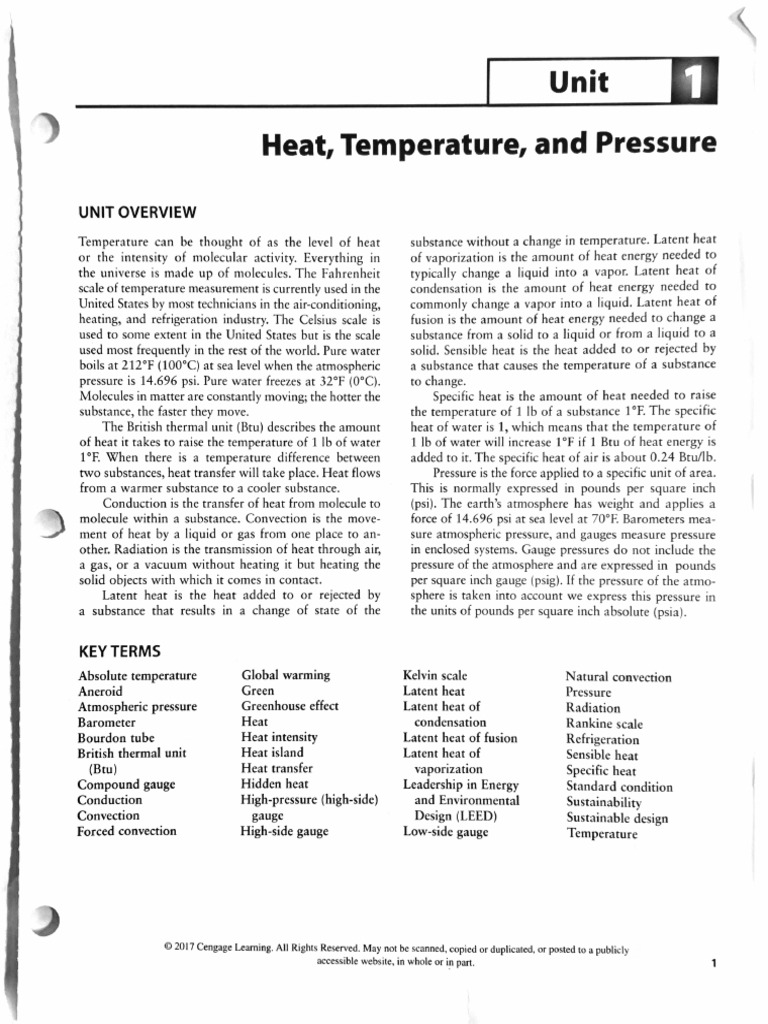 HVAC 1 Unit 1 Handout | PDF