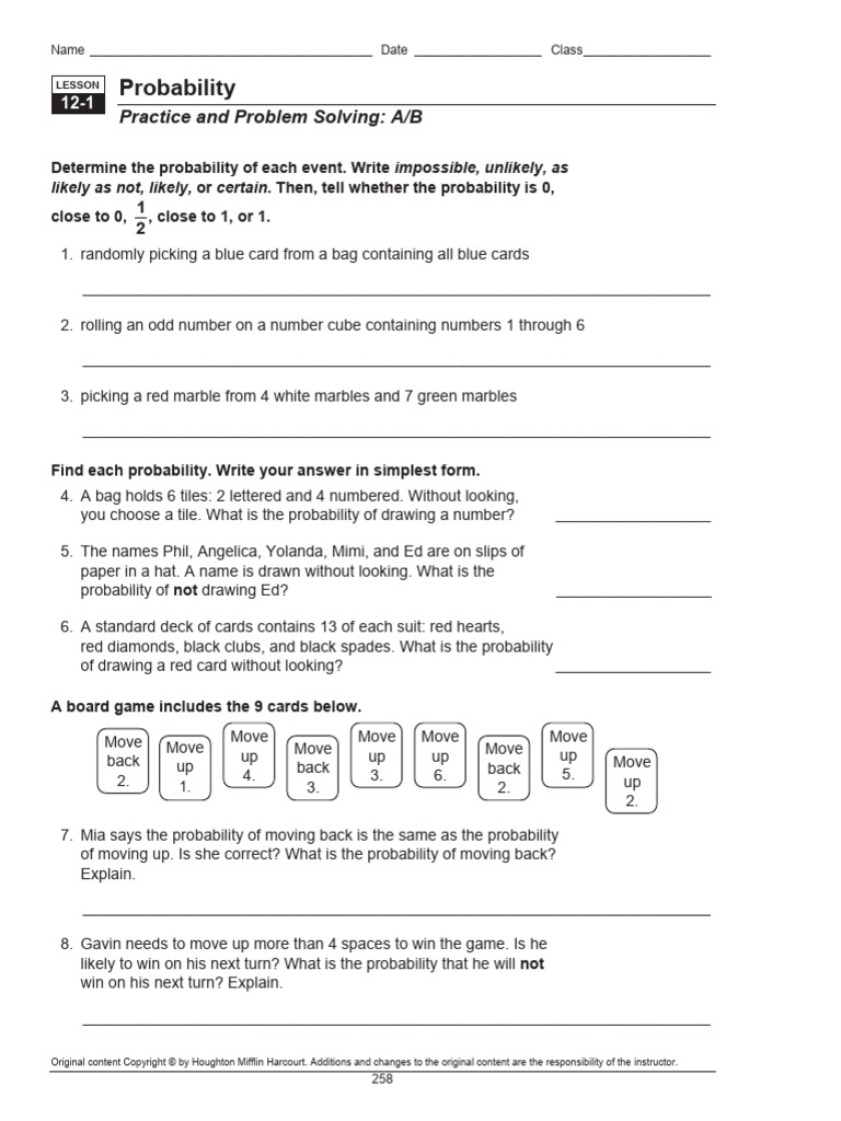 Practice For Probablity Math | PDF