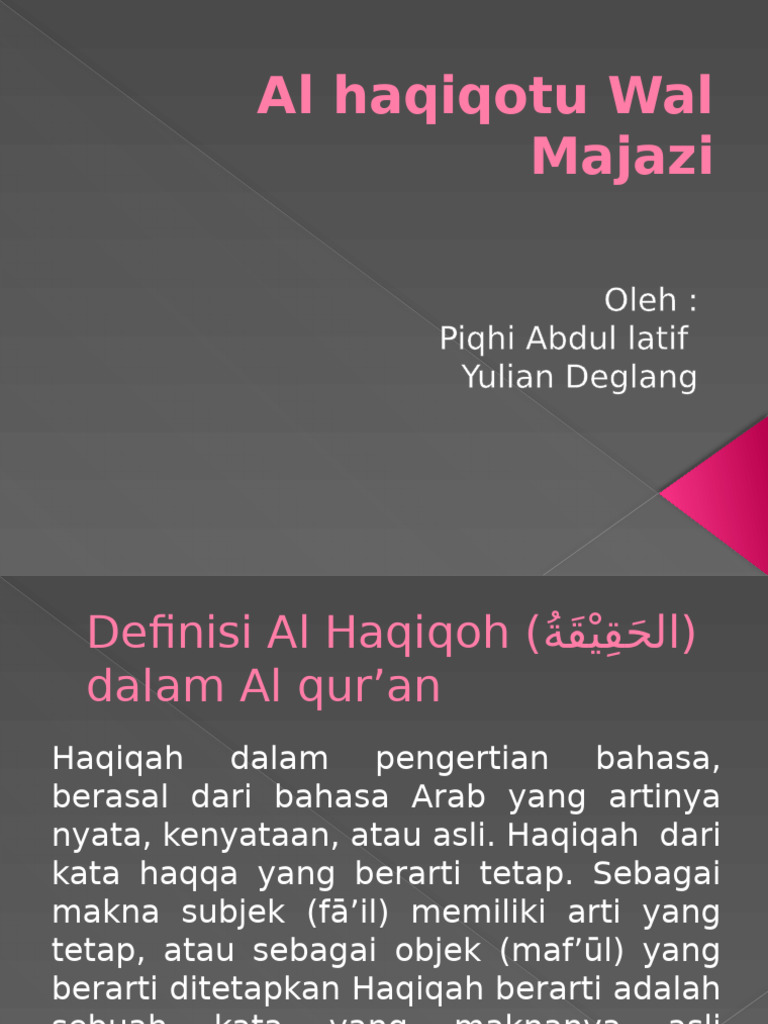 Al Haqiqotu Wal Majazi | PDF