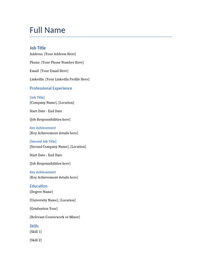 CV Template Alex Brown | PDF