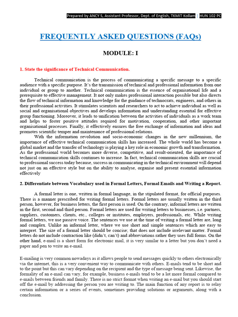 Hun102 - Frequently Asked Questions | PDF