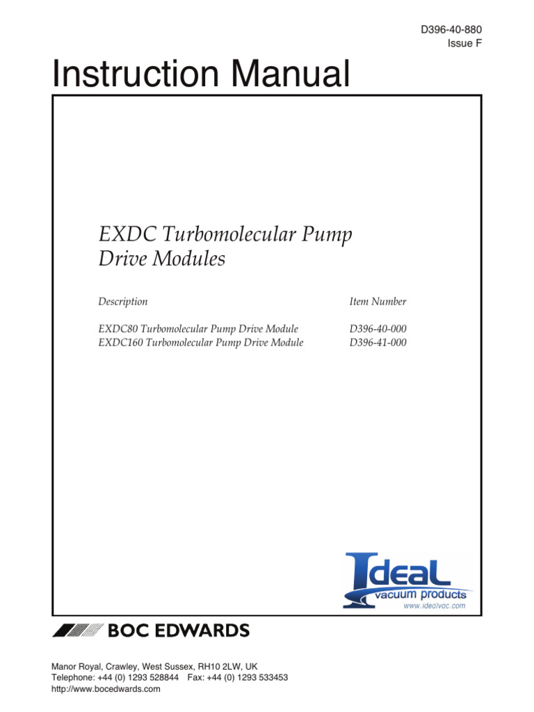 Edwards Drive Modules Data | PDF