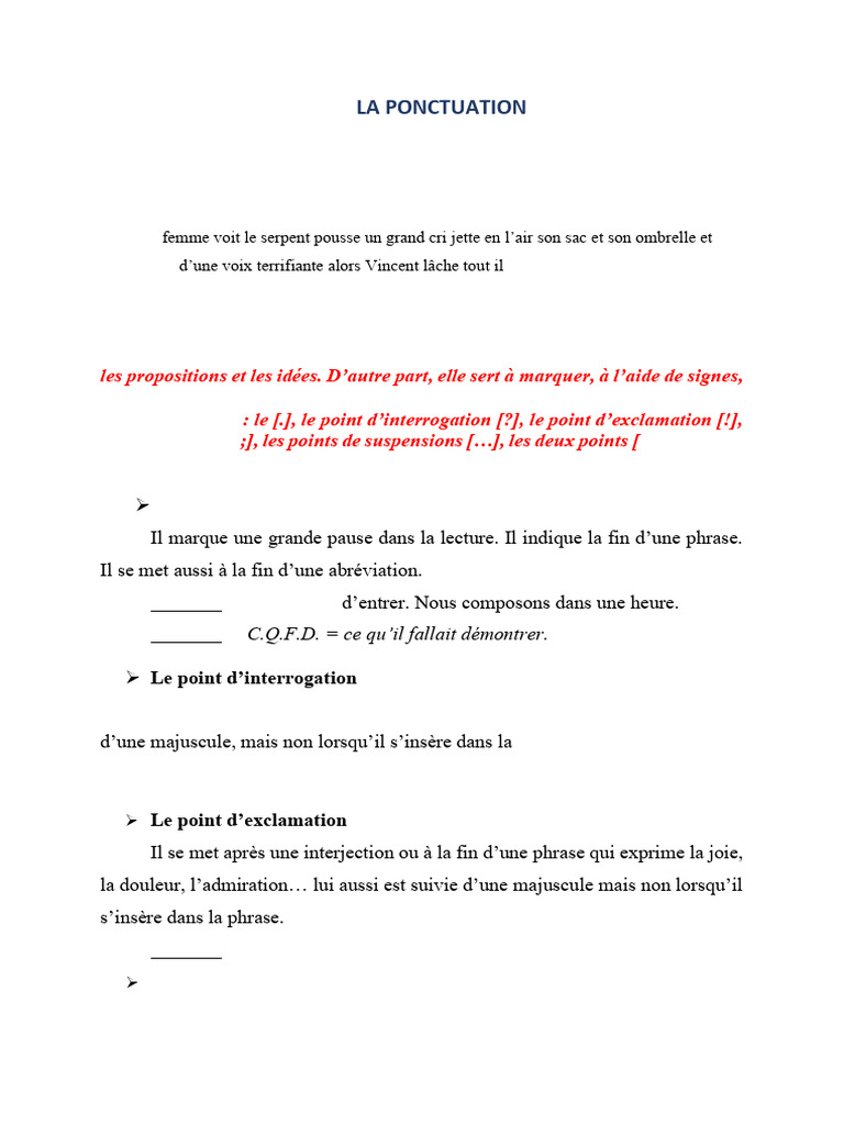 La Ponctuation | PDF