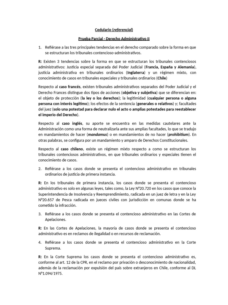 Cedulario Parcial - Admin II | PDF
