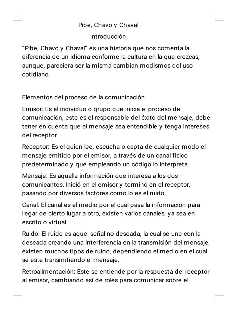 Pibe Chavo y Chaval | PDF