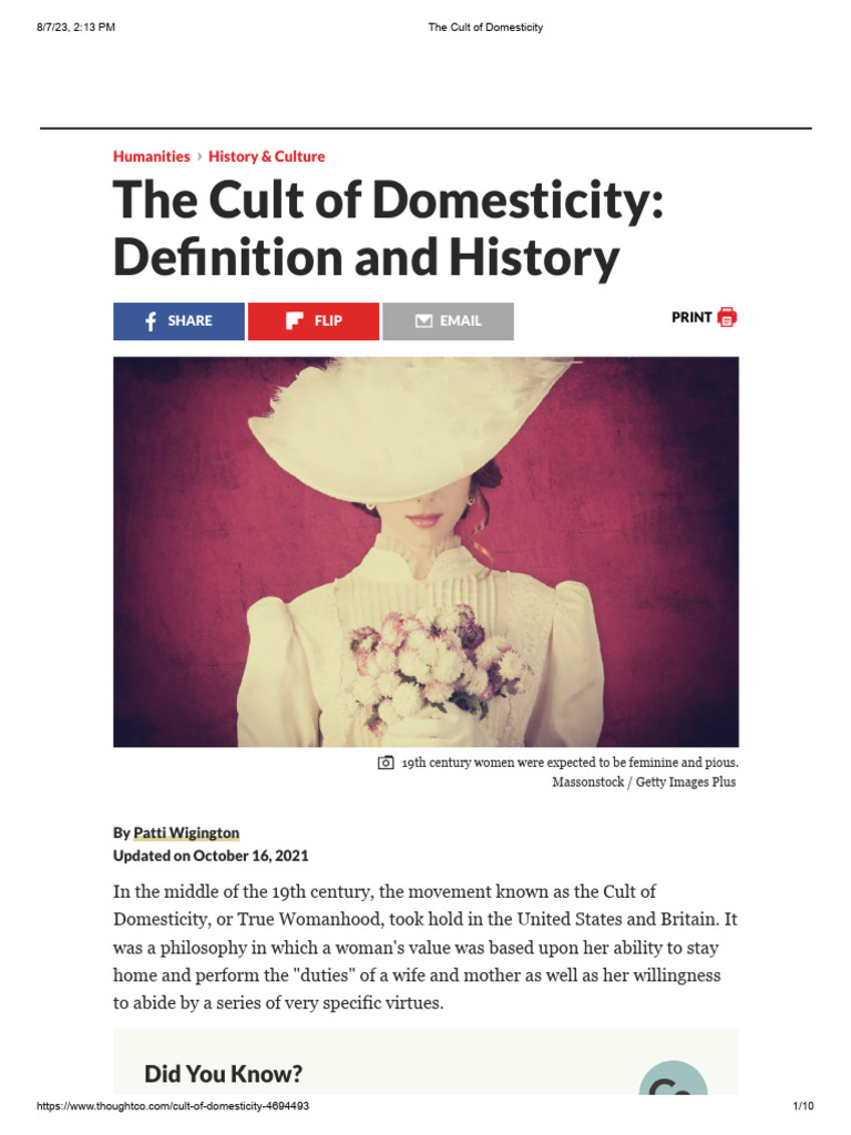 The Cult of Domesticity | PDF
