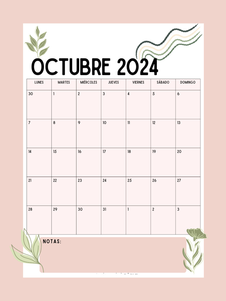Calendario Octubre 2024 06V3 | PDF