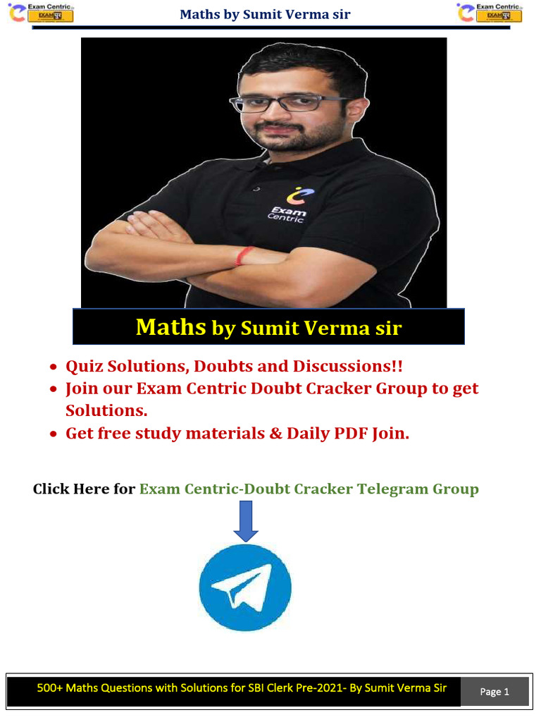 Sumit Sir S 500+ Maths Ques | PDF