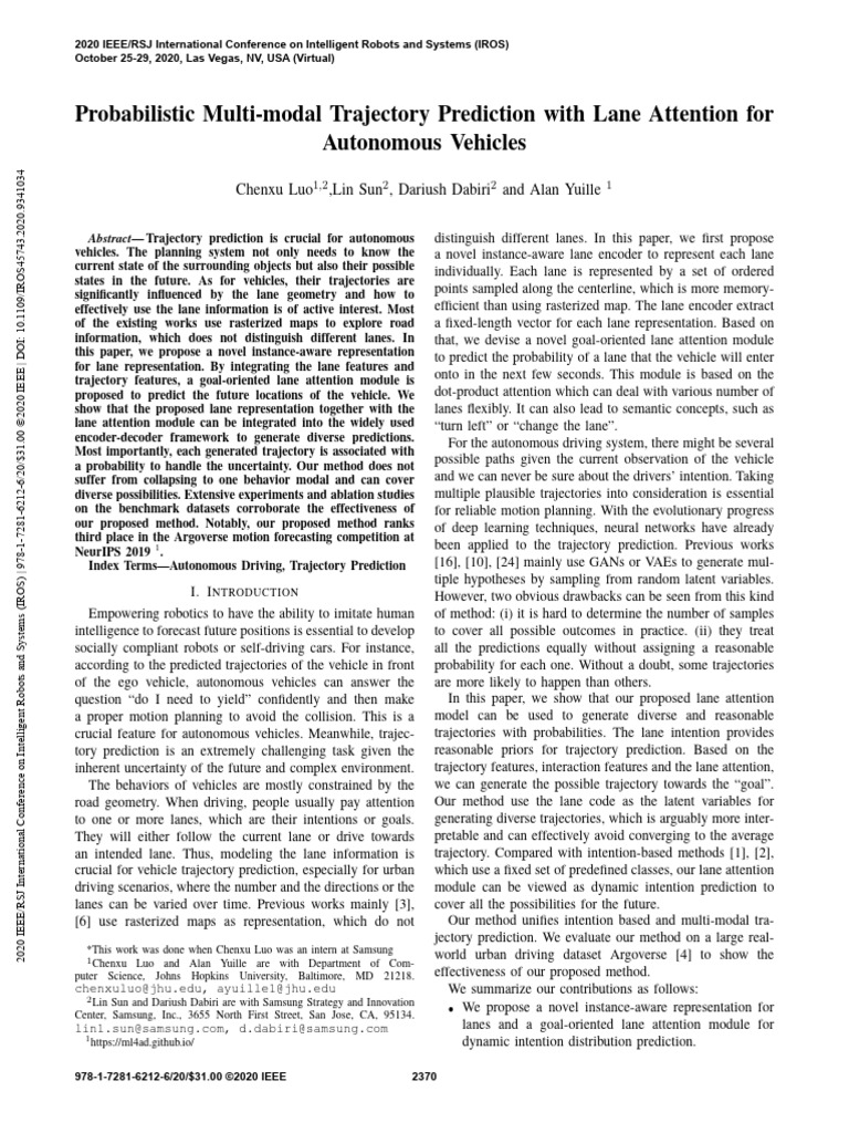 Probabilistic Multi-Modal Trajectory Prediction | PDF