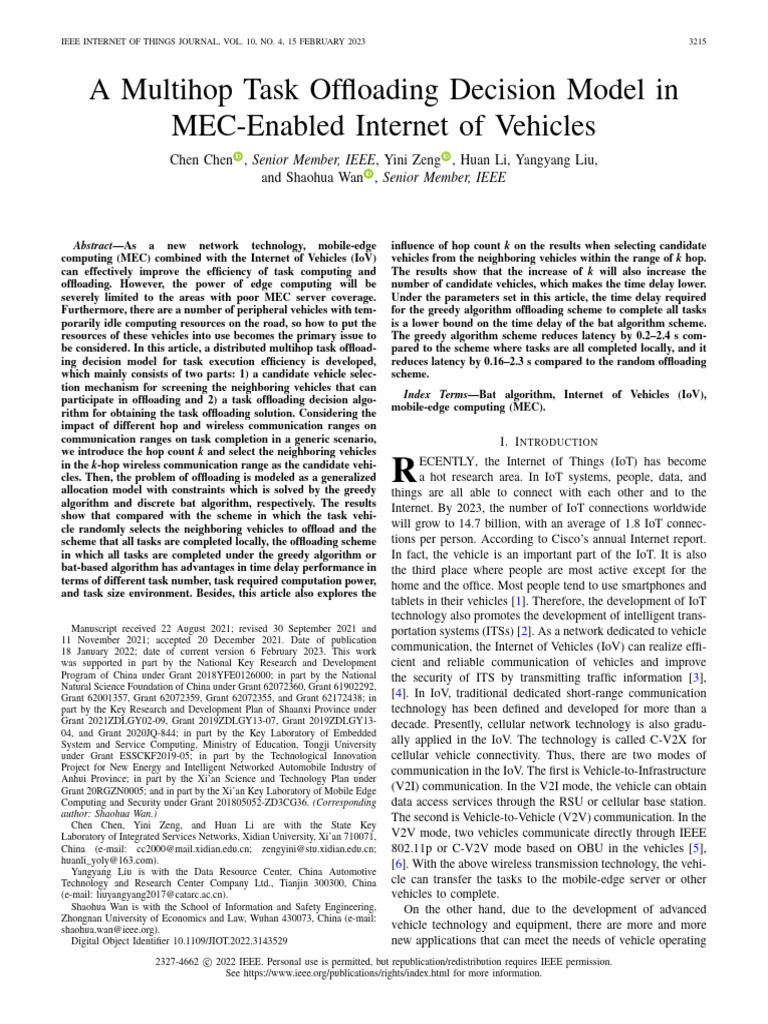 A Multihop Task Offloading Decision Model in MEC-Enabled | PDF