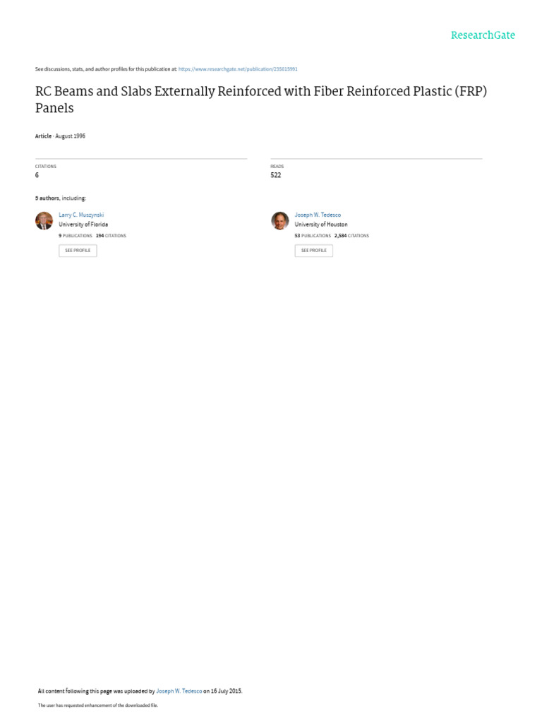 RC Beams and Slabs Externally Reinforced With Fibe | PDF