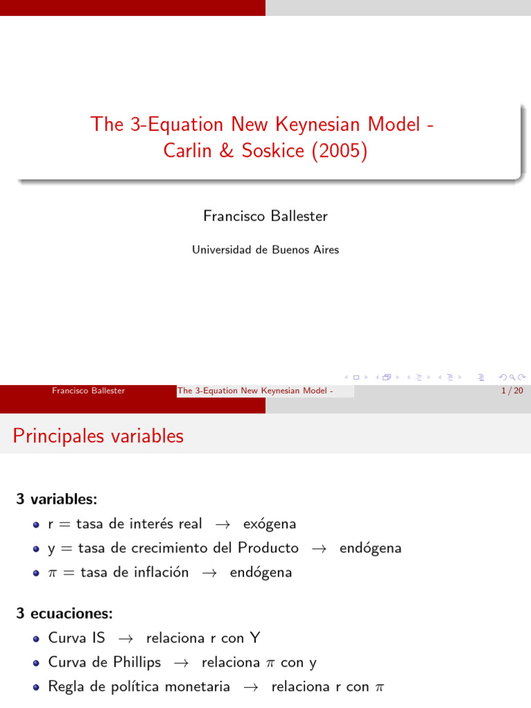 3 Equation New Keynesian Model | PDF | Keynesian Economics | Macroeconomics