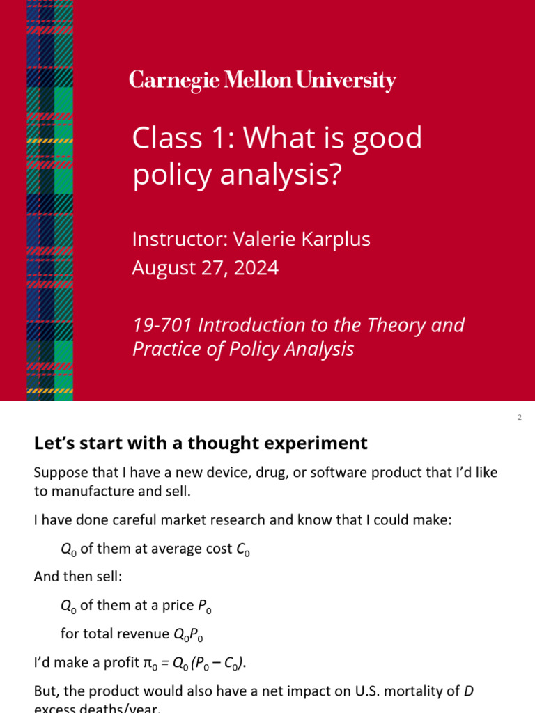 Class 1 Slides What is Good Policy 8-27 | PDF