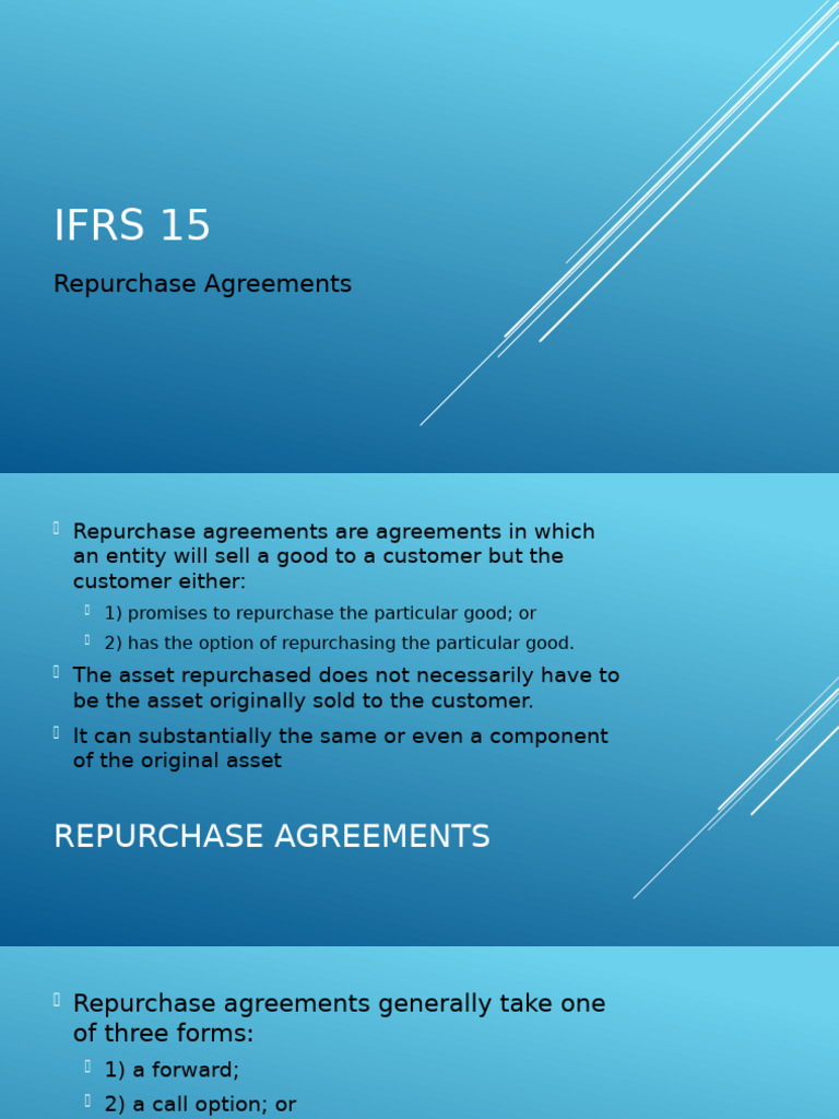 IFRS 15 Repurchase Agreements | PDF