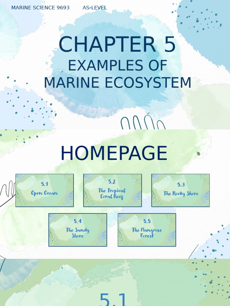 Examples of Marine Ecosystem: Marine Science 9693 As-Level | PDF